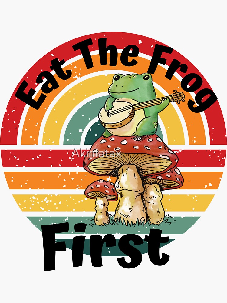 "Eat The Frog First - Vintage Comic Time - Your own style " Sticker for ...