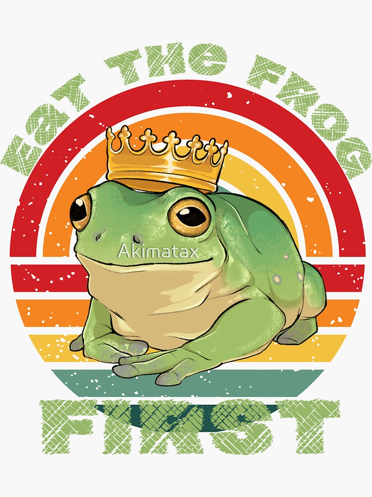 "Eat The Frog First - Vintage Comic Time - Your own style " Sticker for ...