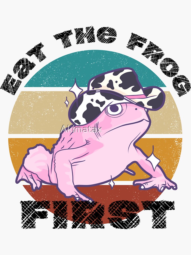 "Eat The Frog First - Vintage Comic Time - Your own style " Sticker for ...