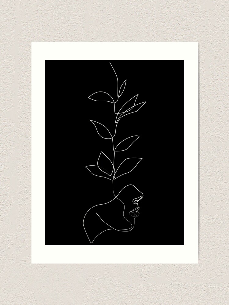 "Simple one line face with plant | Minimal Line Art" Art Print for Sale ...