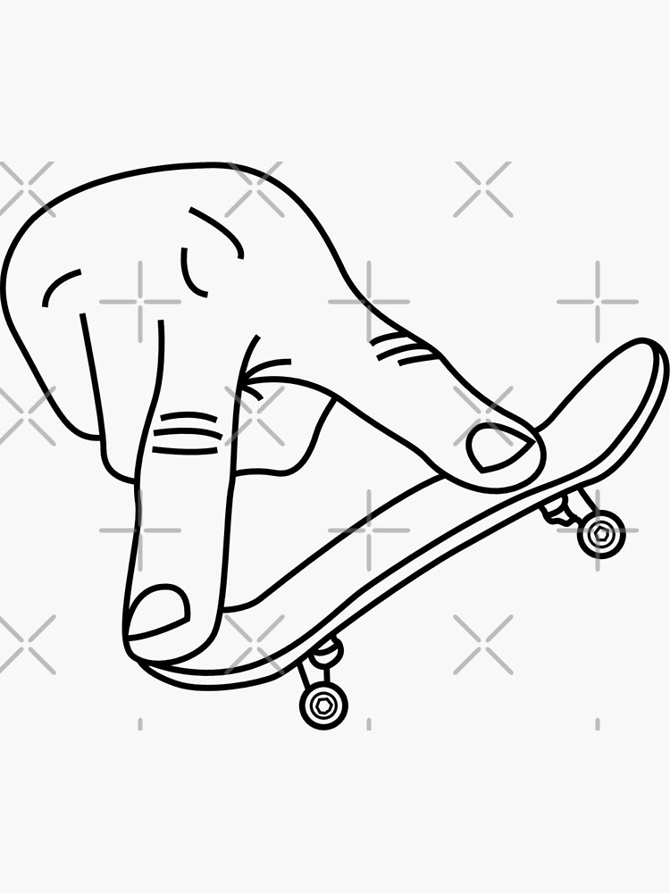 "Cool Fingerboard drawing" Sticker for Sale by Blondiabshop | Redbubble
