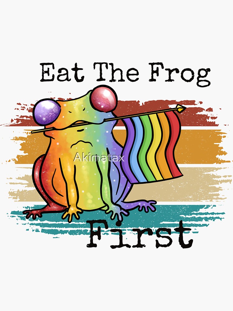 "Eat The Frog First - Vintage Comic Time - Your own style " Sticker for ...