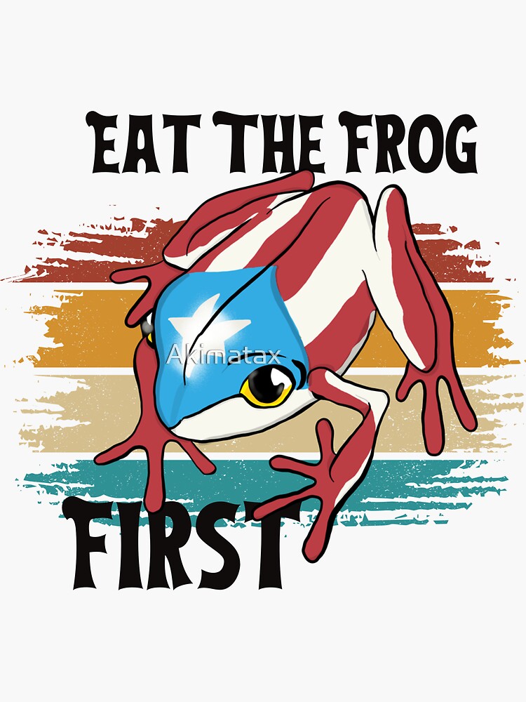 "Eat The Frog First - Vintage Comic Time - Your own style " Sticker for ...