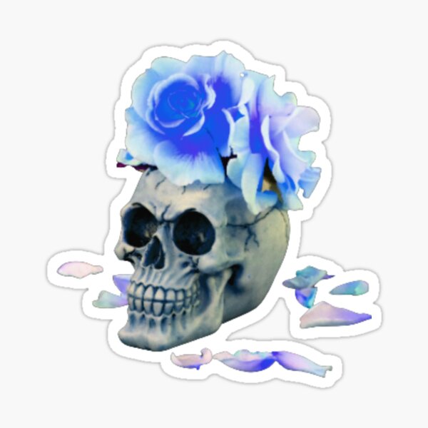 "Bones And Botany Blue Skull" Sticker for Sale by TjsDesignsnMore ...