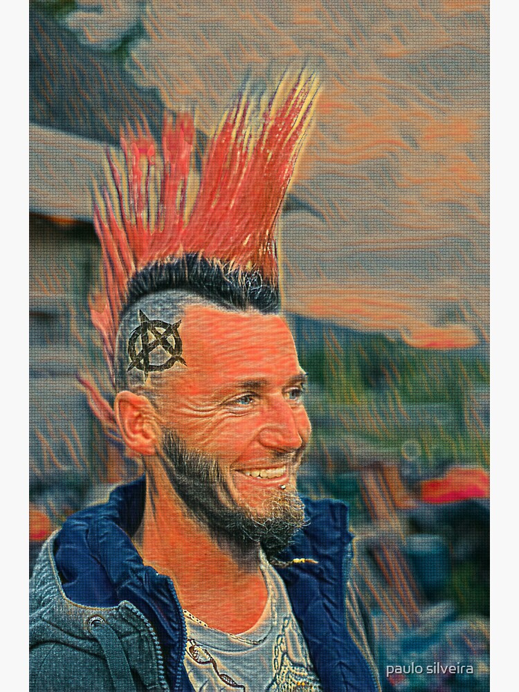 "Mohawk Punk Rock digital painting." Sticker for Sale by hypnotzd ...