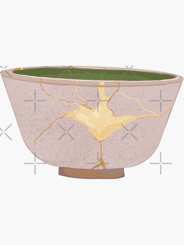 "Kintsugi Bowl with Matcha" Sticker for Sale by miljusa | Redbubble