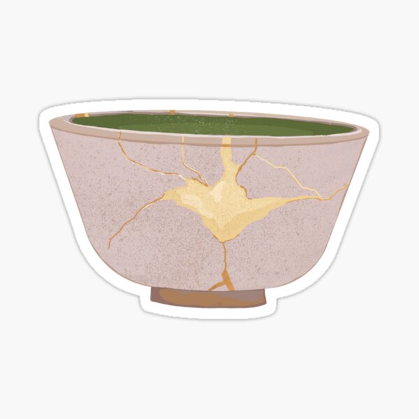"Kintsugi Bowl with Matcha" Sticker for Sale by miljusa | Redbubble