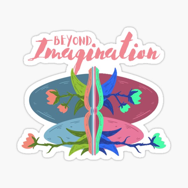 "Books - Beyond Imagination" Sticker for Sale by Mhayra | Redbubble