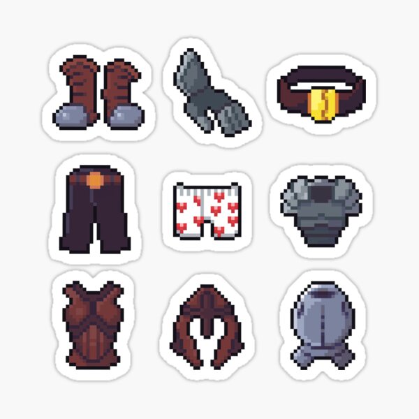 "Armor Pixel Art Sticker Sheet | Pixelart Armor Equipment" Sticker for ...