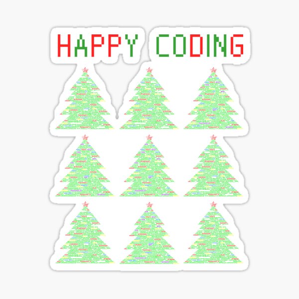Pegatina « Código del árbol de Navidad, codificación feliz» de T-Look ...