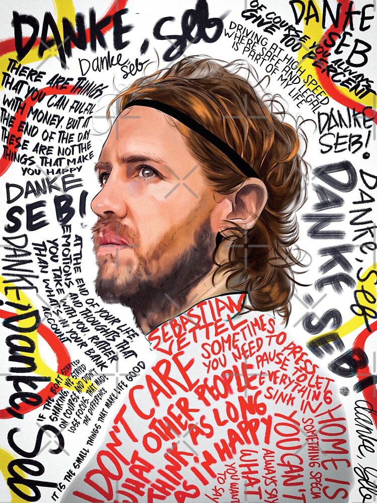 "Danke Seb , sebastian, weltmeister | sebastian vettel" Sticker for ...