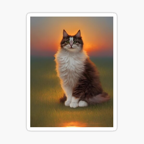 "Sunset Kitty" Sticker for Sale by HauntedWitch | Redbubble