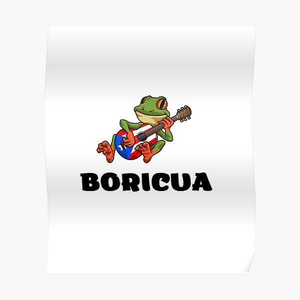 "Boricua Coqui Frog Stickers" Poster for Sale by HaraldHodenhans ...