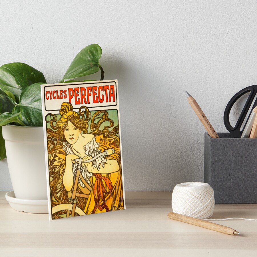 "CYCLES PERFECTA 1902 Vintage Art Nouveau Poster by Alphonse Mucha" Art Board Print for Sale by ...