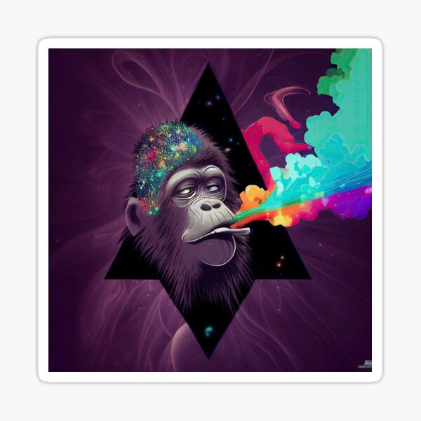 "Stoned ape theory" Sticker for Sale by Red3vil96 | Redbubble