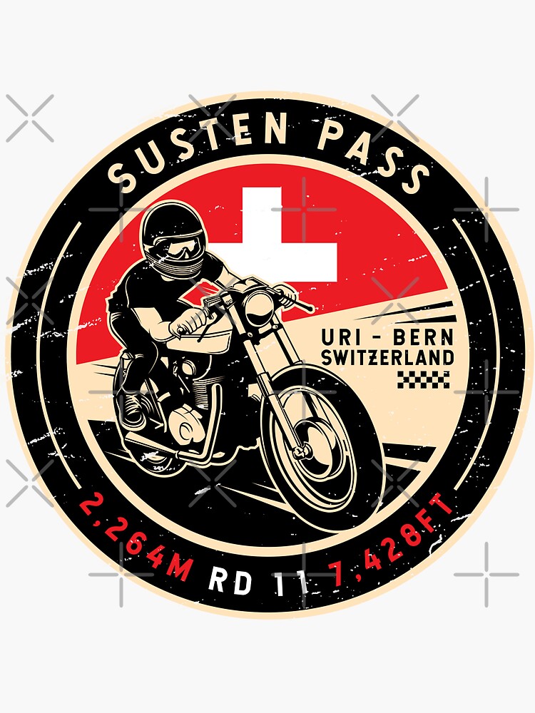 "Susten Pass | Switzerland | Motorcycle" Sticker for Sale by ...