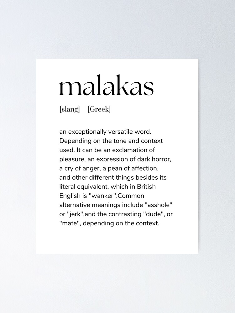 "Malakas Definition, Funny Greek" Poster for Sale by AllInSpanish ...