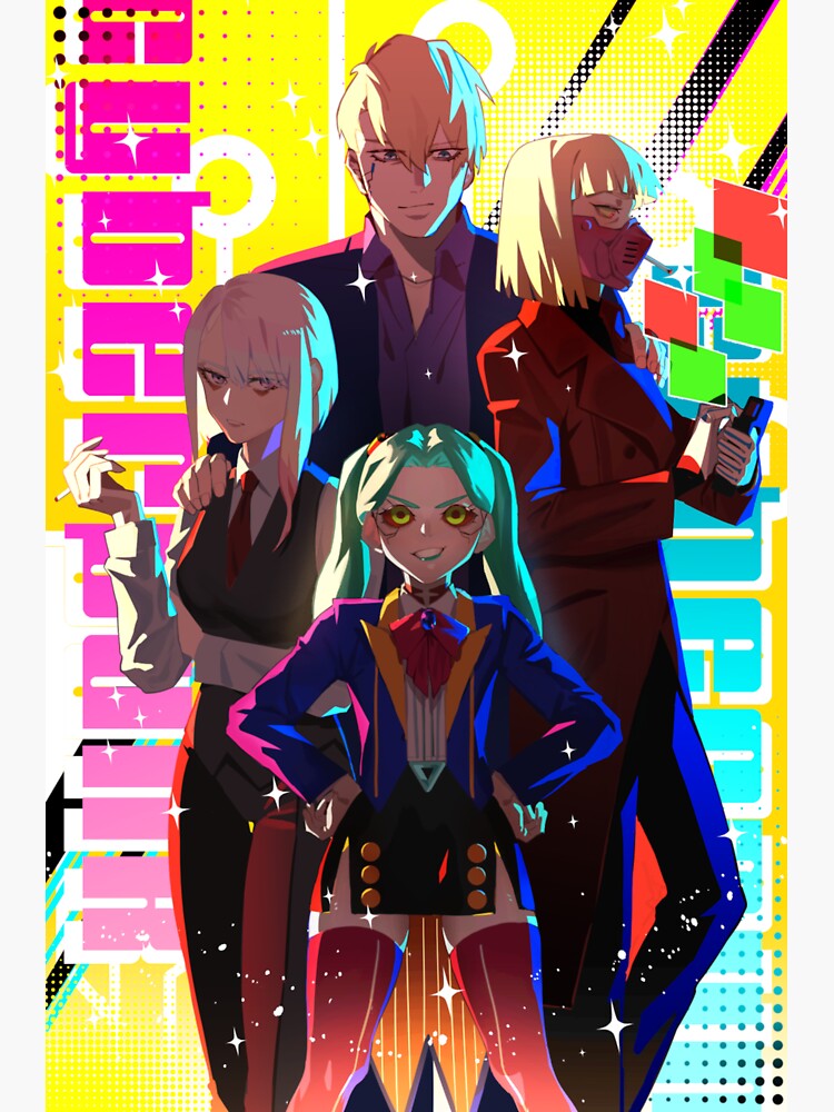 "edge runners characters" Sticker for Sale by Jercole | Redbubble