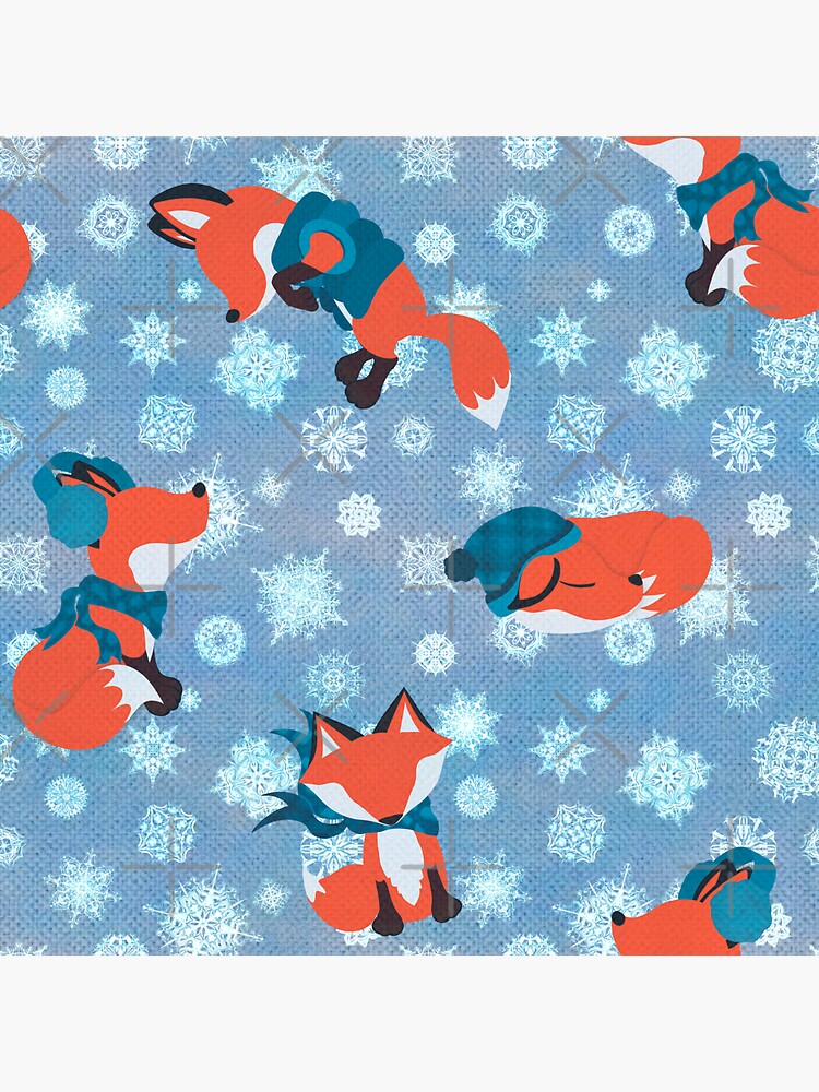 "Fox’s First Snow Day" Sticker for Sale by katrinaroman | Redbubble