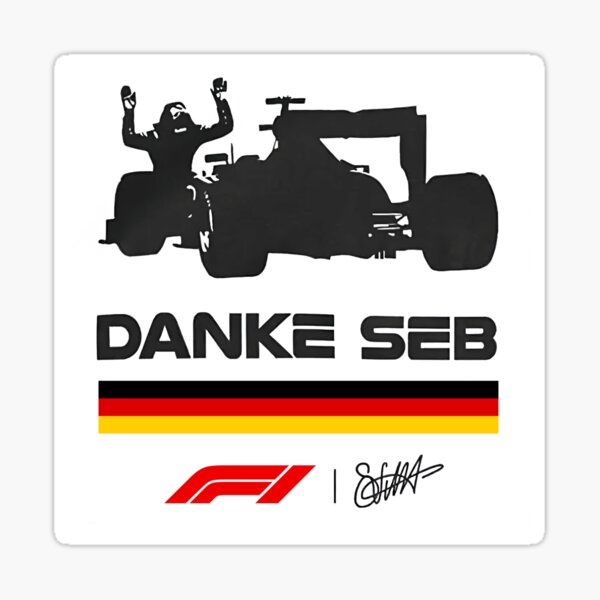 "DANKE SEB Farewell Vettel" Sticker for Sale by leprincefrivole | Redbubble