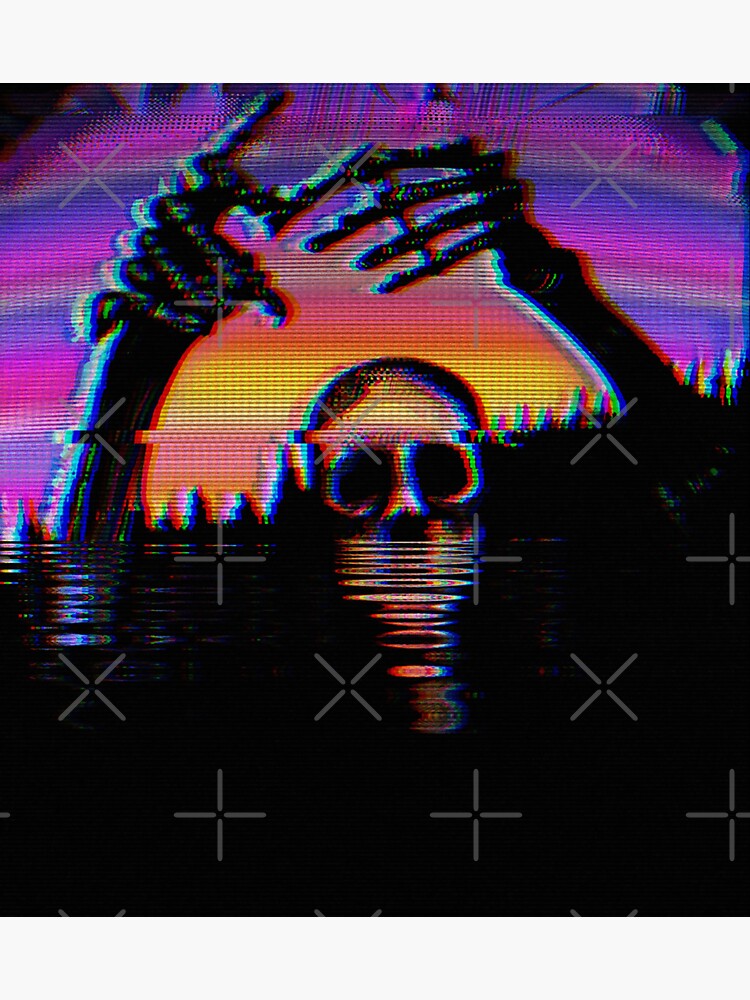 "Glitch Skeleton Art | Retro Art | 80s 90s Evil Dead Inspired" Sticker ...