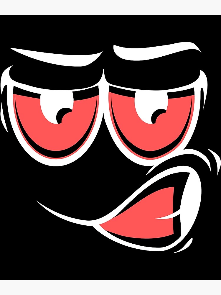 "Suspicious Emoticon with Angry Face Isolated " Poster for Sale by ...