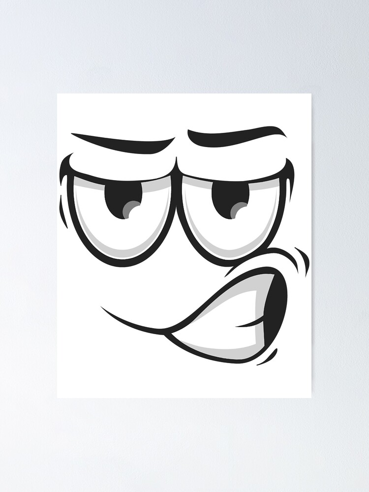 "Suspicious Emoticon with Angry Face Isolated" Poster for Sale by ...