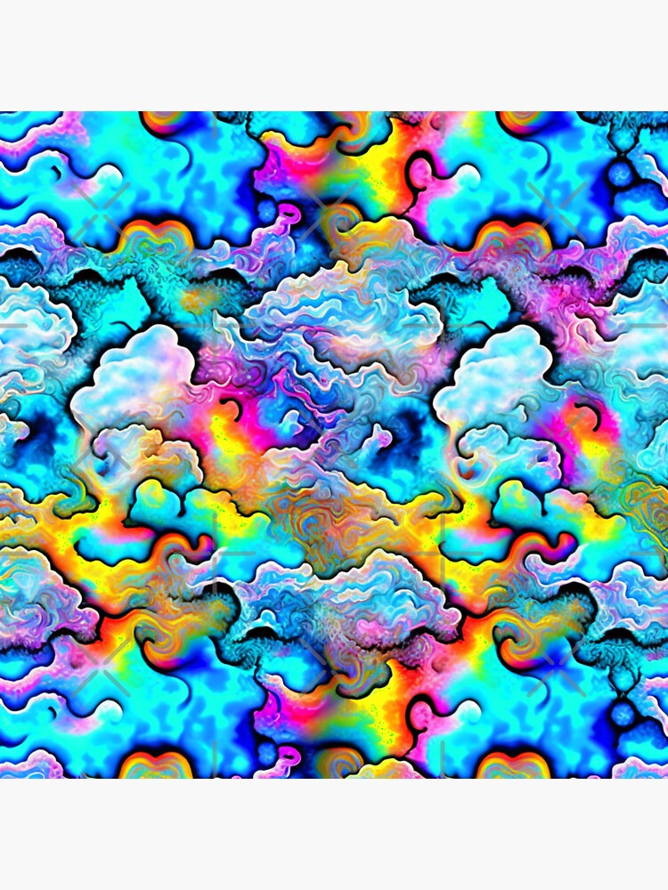 "Psychedelic Tie dye cloud inspired pattern bright multicolored ...