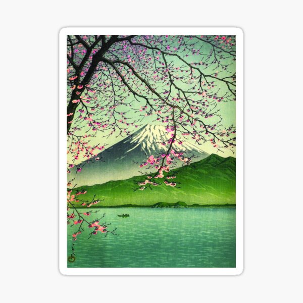 "Mount Fuji & Cherry Blossoms" Sticker for Sale by Magbees | Redbubble