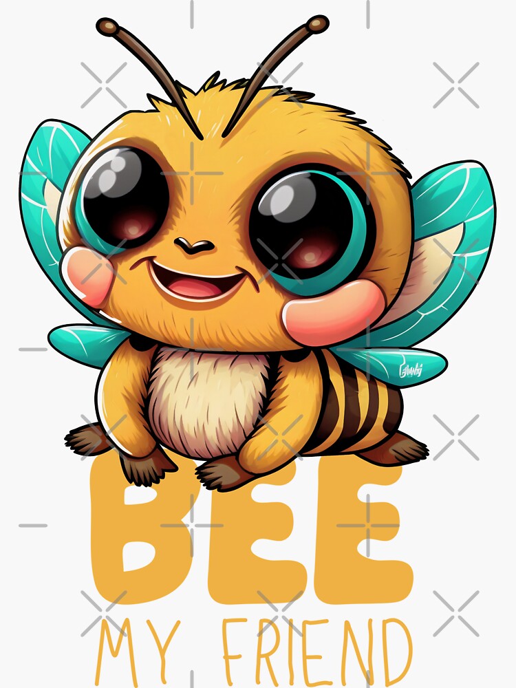 "Bee My Friend - Very Cute" Sticker for Sale by badbug | Redbubble