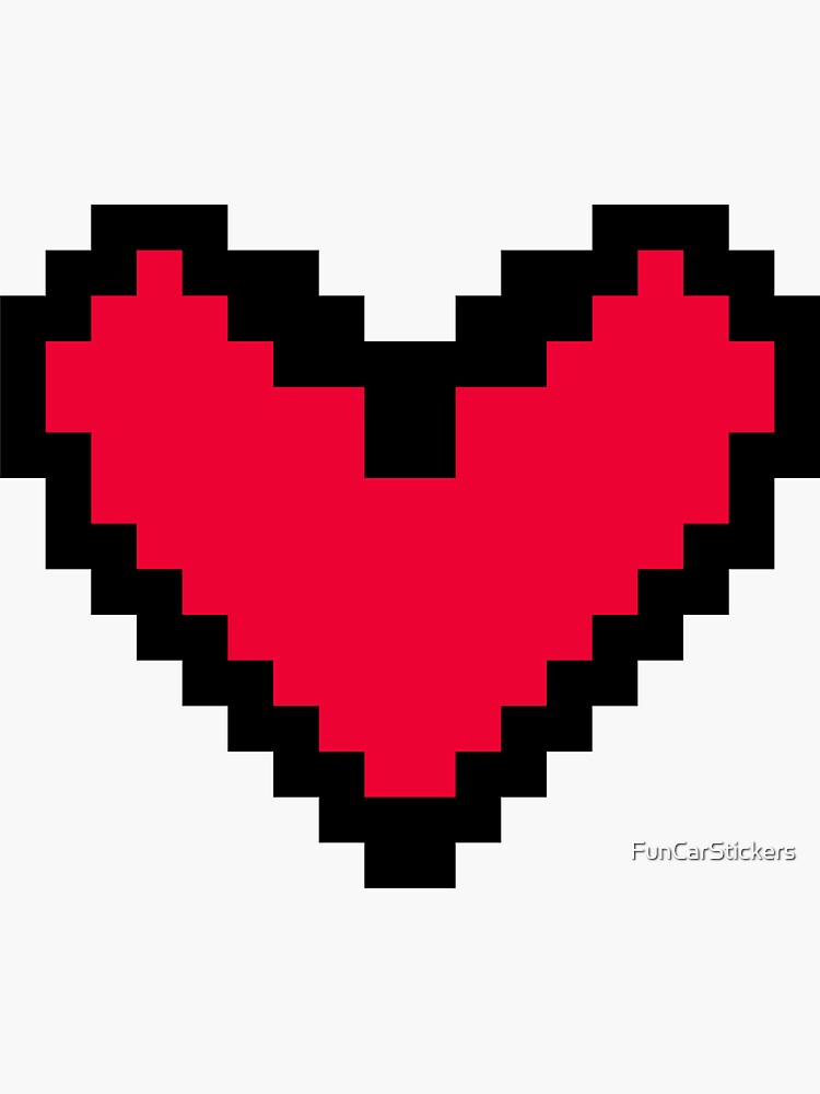 "Pixel Heart" Sticker for Sale by FunCarStickers | Redbubble
