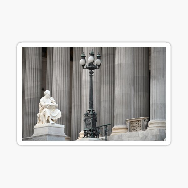 "Statue in front of the Austrian parliament in Vienna" Sticker for Sale ...