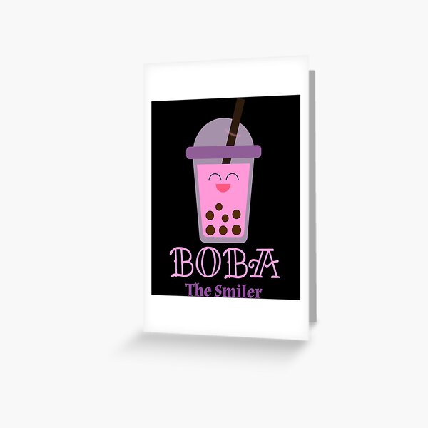 "Boba The Smiler Smiling Boba Bubble Tea Design" Greeting Card for Sale ...