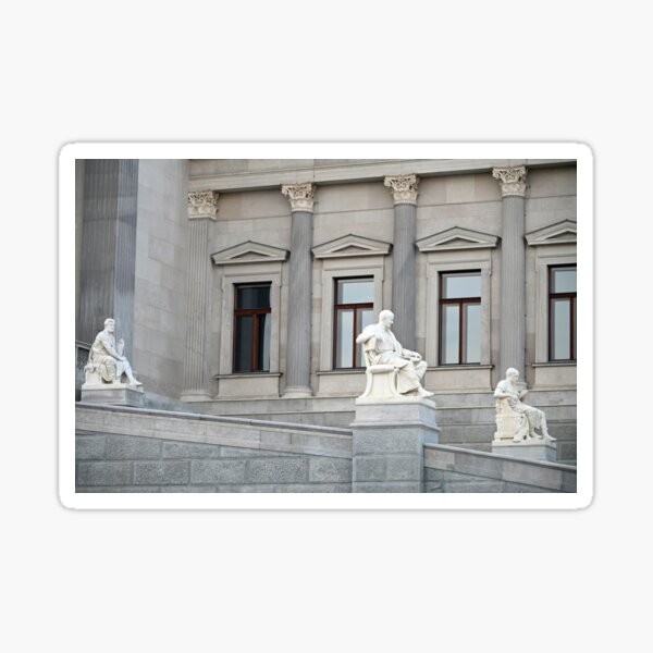 "Three statues in front of the Austrian parliament in Vienna" Sticker ...