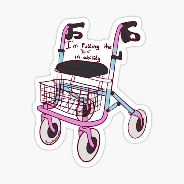 "Disability pride sticker trans pride rollator" Sticker for Sale by ...