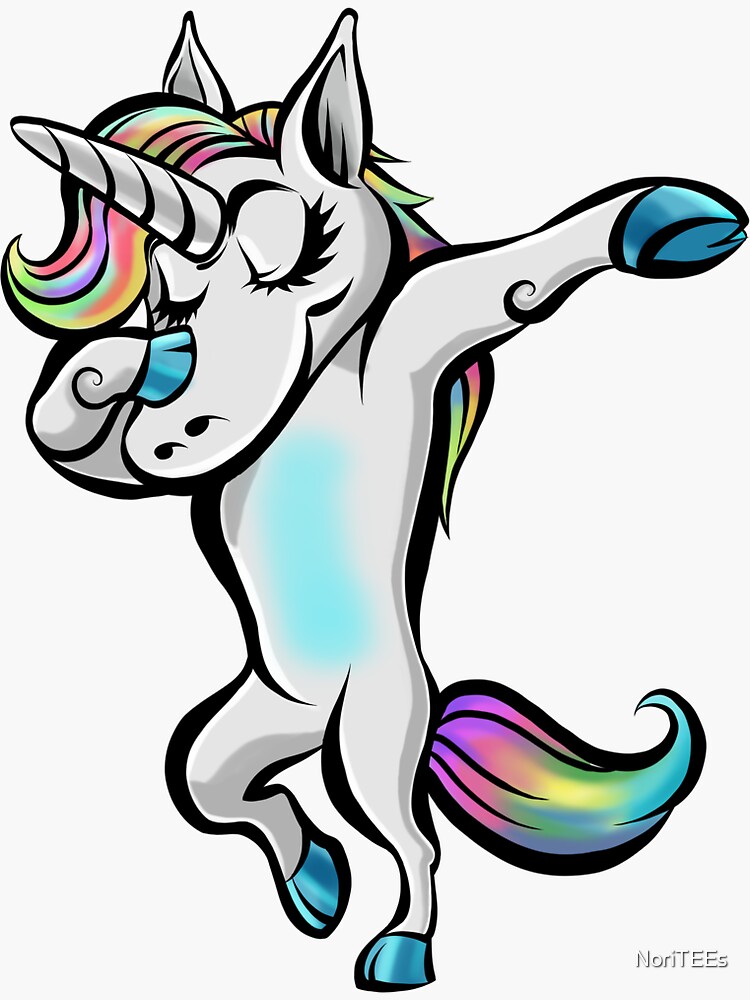 "Cute Dabbing Unicorn - Rainbow Dab Unicorn" Sticker by NoriTEEs ...