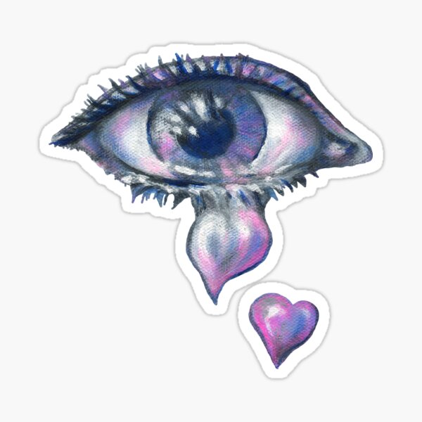 "crying eye design" Sticker for Sale by nature2canvas | Redbubble