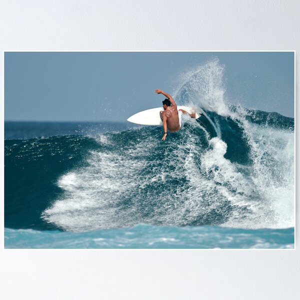 "Surfer Surfing a Big Wave" Poster for Sale by DV-LTD | Redbubble