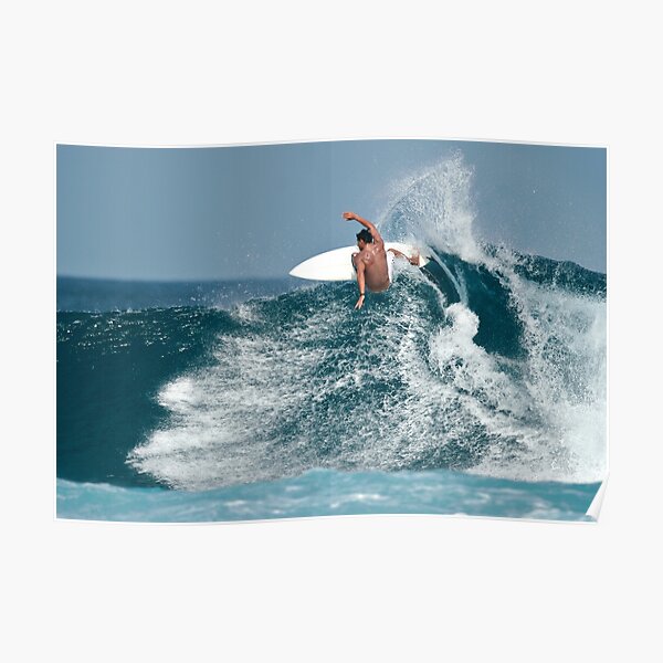 "Surfer Surfing a Big Wave" Poster for Sale by DV-LTD | Redbubble