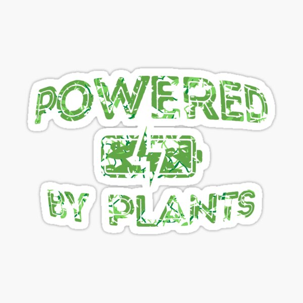 "Plant Powered" Sticker for Sale by Urbanksy | Redbubble