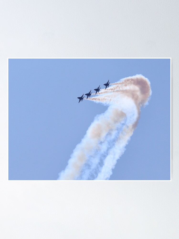 "US Navy Blue Angels F18 super hornet fighter jet vapor trails" Poster ...