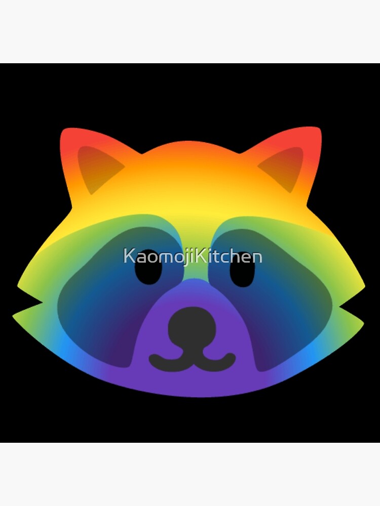 "Rainbow Raccoon Android Emoji Sticker Design" Poster for Sale by ...