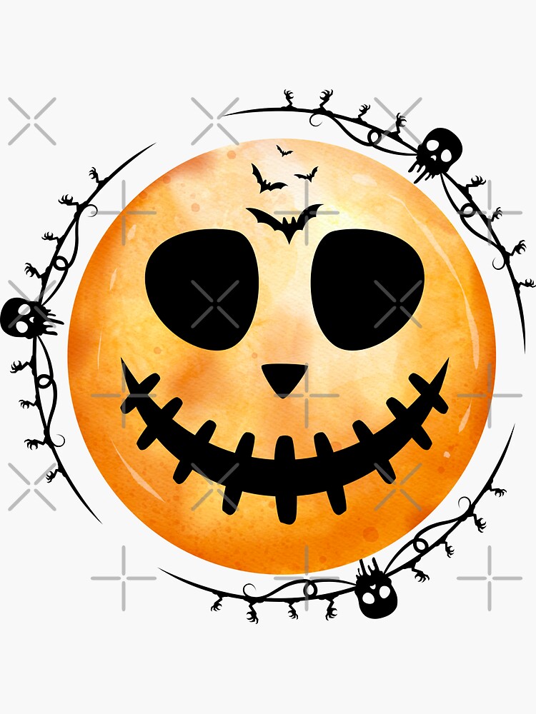 "Scary Moon Face Dark Creature Halloween" Sticker for Sale by ...