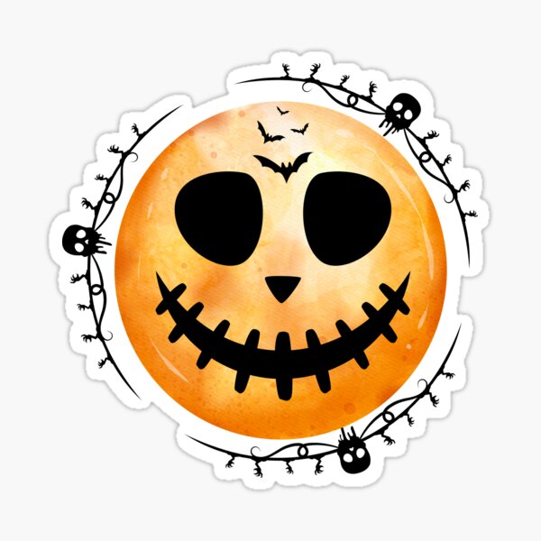 "Scary Moon Face Dark Creature Halloween" Sticker for Sale by ...