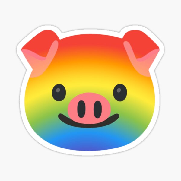 "Rainbow Pig Android Emoji Sticker Design" Sticker for Sale by ...