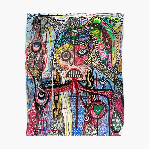 "Clean Out The Clutter! Abstract Portrait Art" Poster for Sale by ...