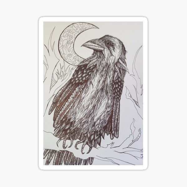 "Raven" Sticker for Sale by JayTheGoth | Redbubble
