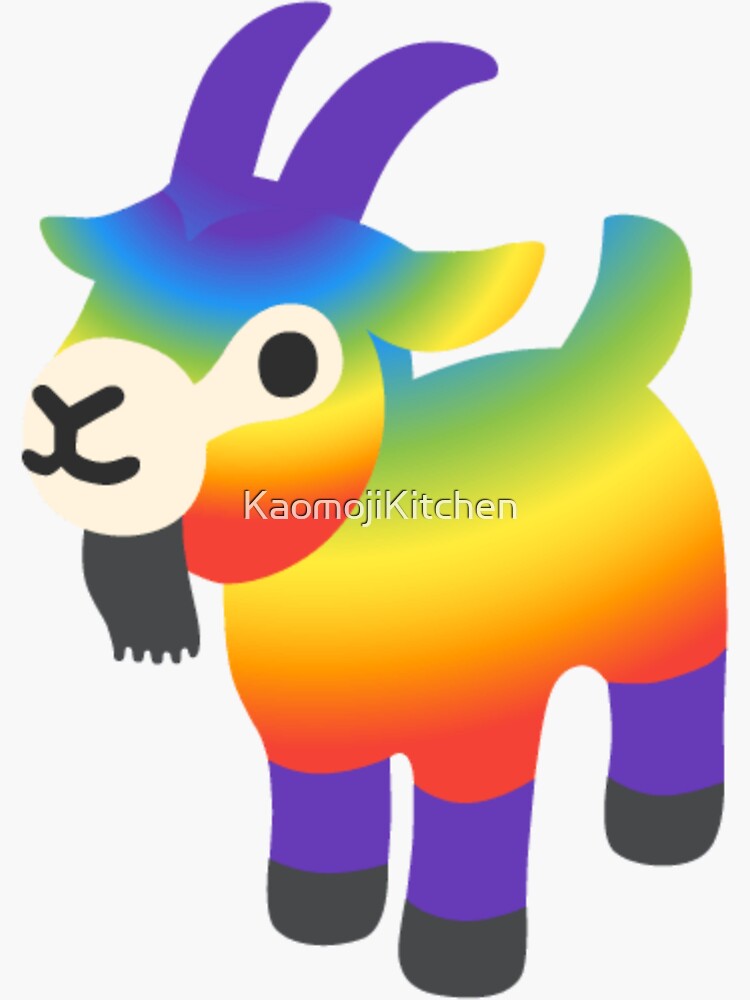 "Rainbow Goat Android Emoji Sticker Design" Sticker for Sale by ...