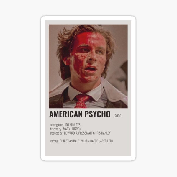 "American Psycho" Sticker for Sale by MovieStufff | Redbubble
