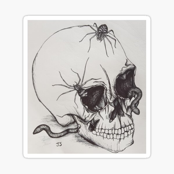 "Infested skull" Sticker for Sale by JayTheGoth | Redbubble